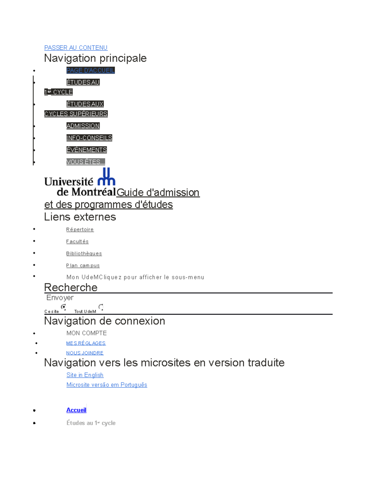 Programme Etudes - PASSER AU CONTENU Navigation principale PAGE D ...