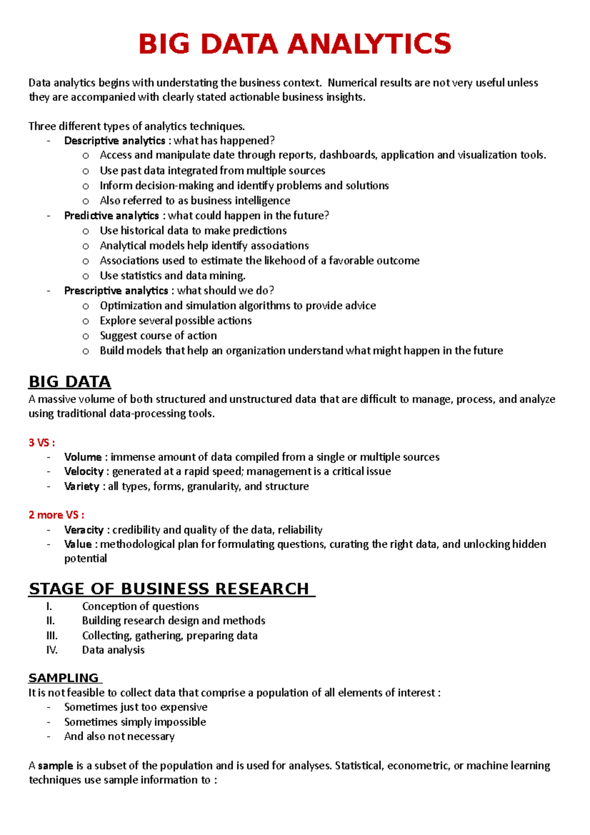 Big Data Analytics Cours Big Data Analytics Data Analytics Begins With Understating The