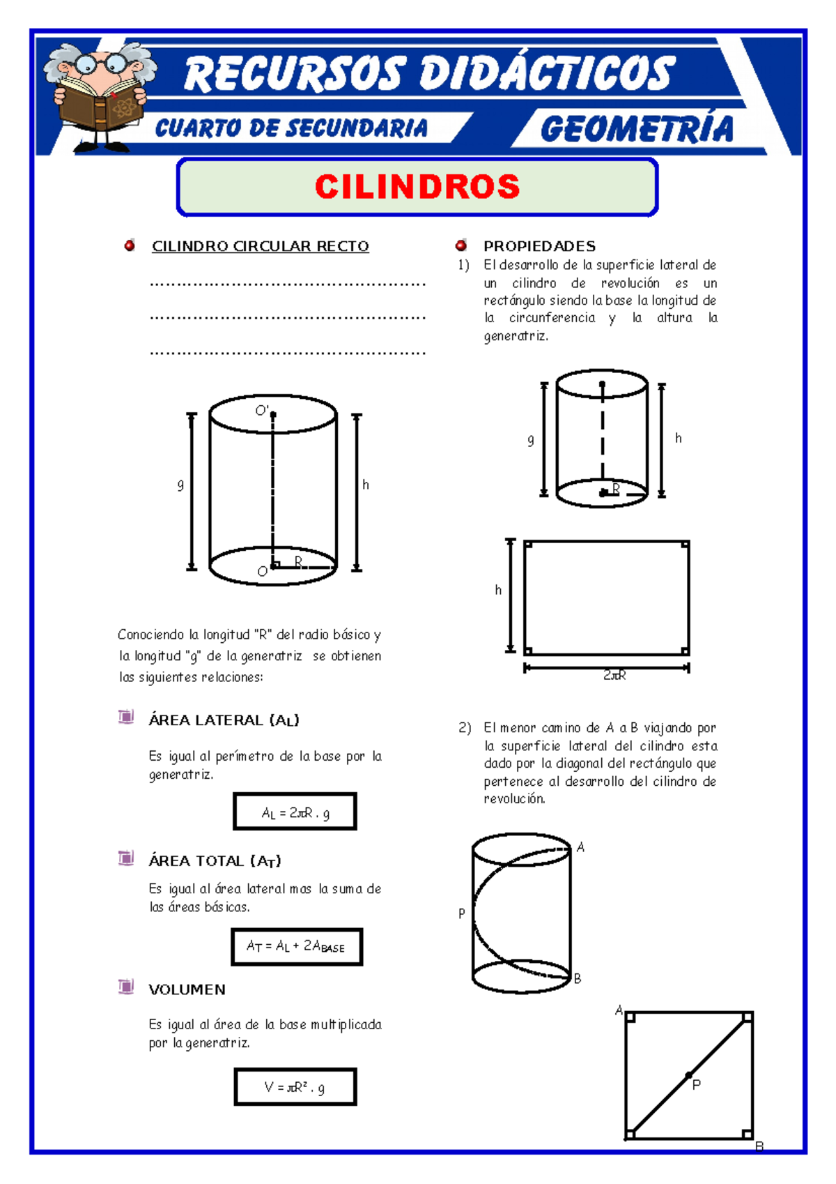 Cilindro Circular Recto para Cuarto de Secundaria - CILINDROS CILINDRO ...