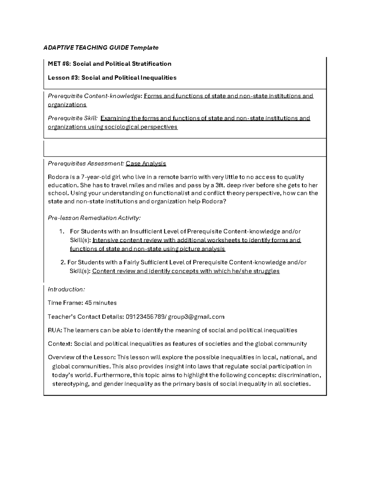 ATG-MET-6 - kxsckjdskxcnmnxcmcvdvd - ADAPTIVE TEACHING GUIDE Template ...