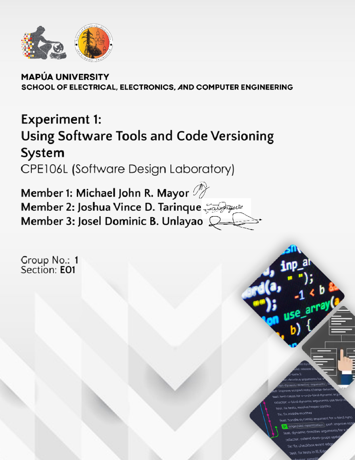 CPE106L Group 03 LR1 - LR1 - PreLab Readings, Insights, and Reüection ...