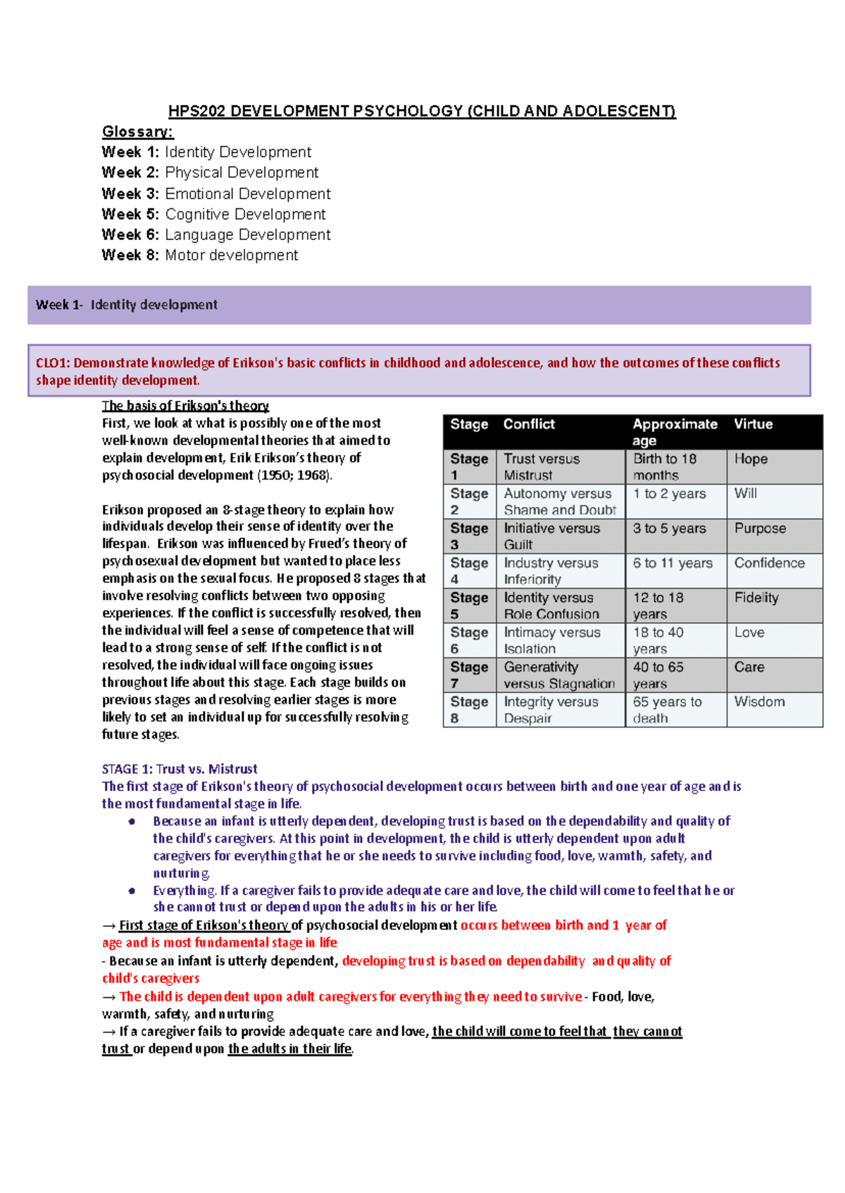 Copy of HPS202 Development Psychology ( Child AND Adolescent) - HPS202 ...