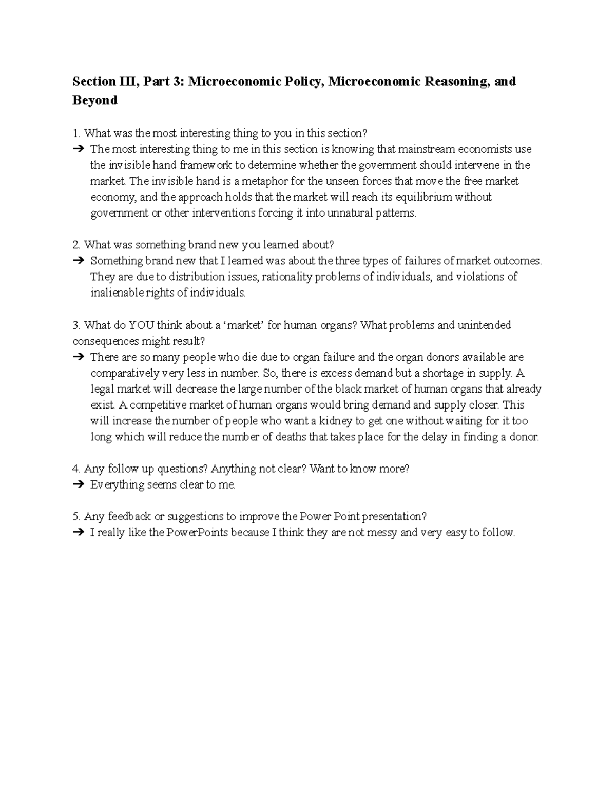 EC 201 - Section III, Part 3 Microeconomic Policy, Microeconomic ...