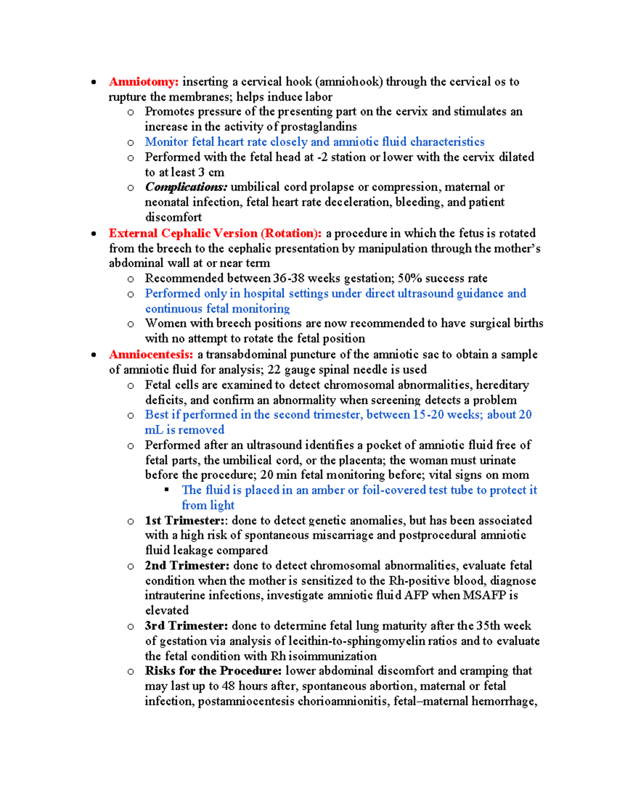 Maternity test 3 review - Amniotomy: inserting a cervical hook ...