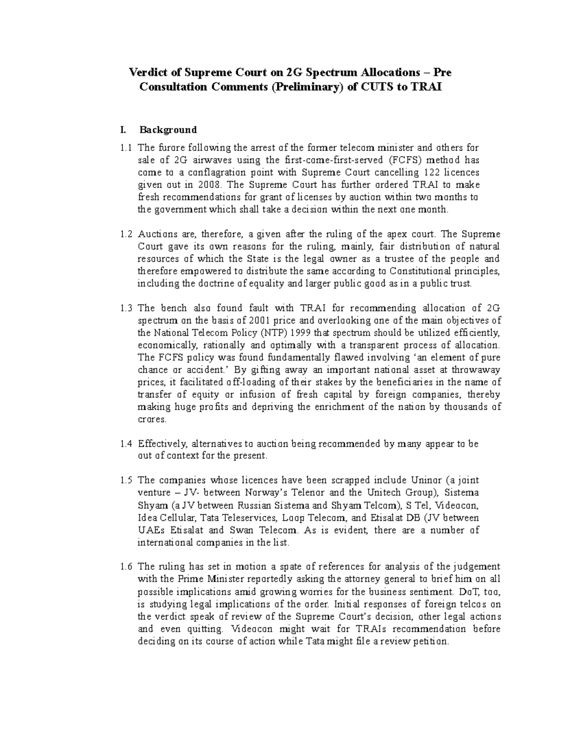 Verdictof Supreme Courton 2GSpectrum - Verdict of Supreme Court on 2G ...