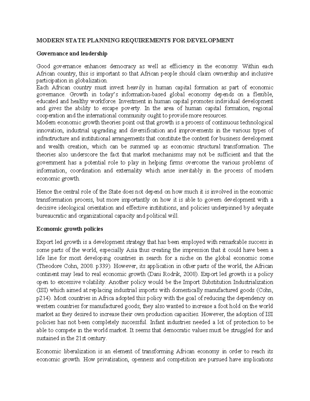 Modern State Planning Requirements FOR Development - MODERN STATE ...