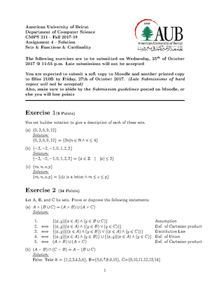 Assignment 8 - Solution - American University of Beirut Department of Computer Science CMPS 211 ...