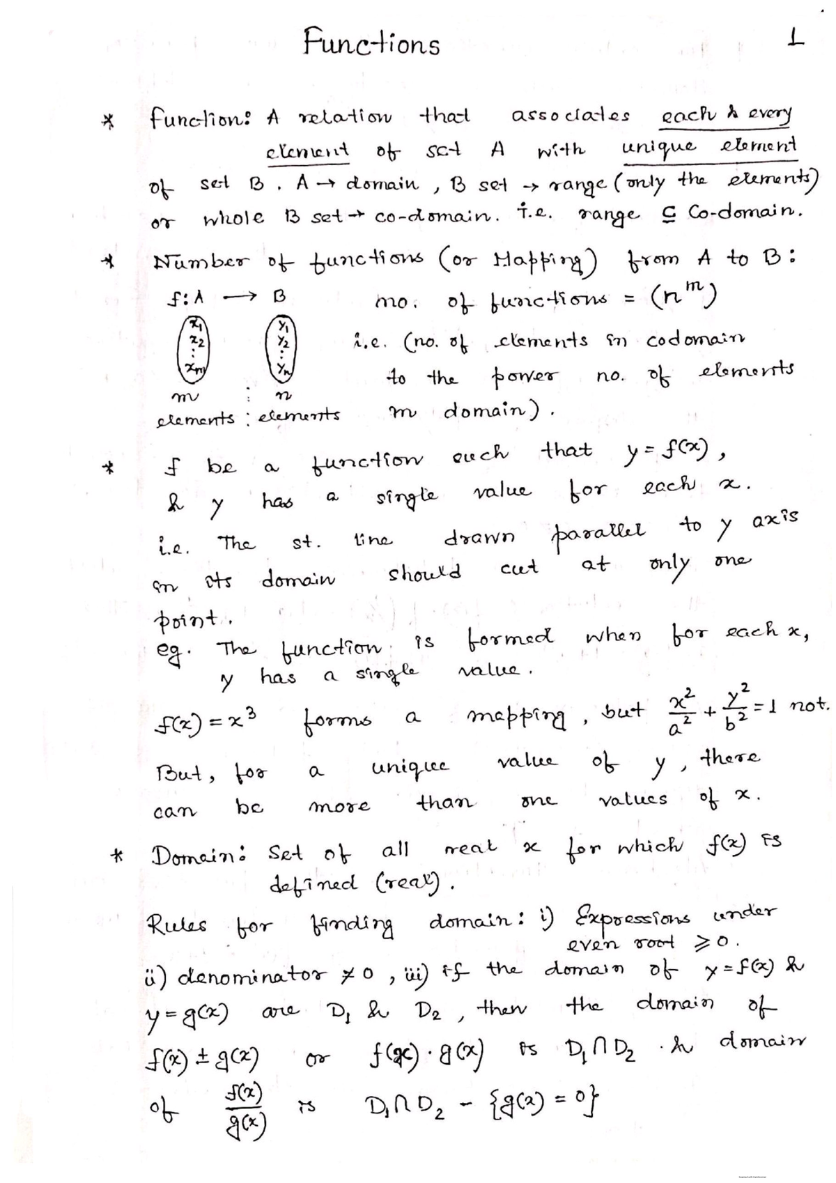Function - Lecture Notes and Practice Materials - Calculus 1 - Studocu