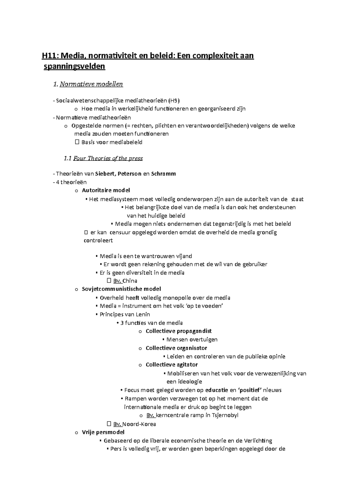 H11-H13 - H11: Media, normativiteit en beleid: Een complexiteit aan ...