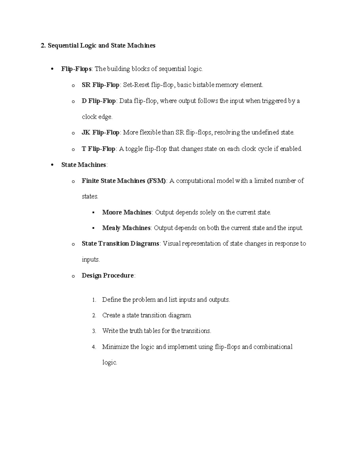 Notes for digital 2 - Electronics - 2. Sequential Logic and State ...