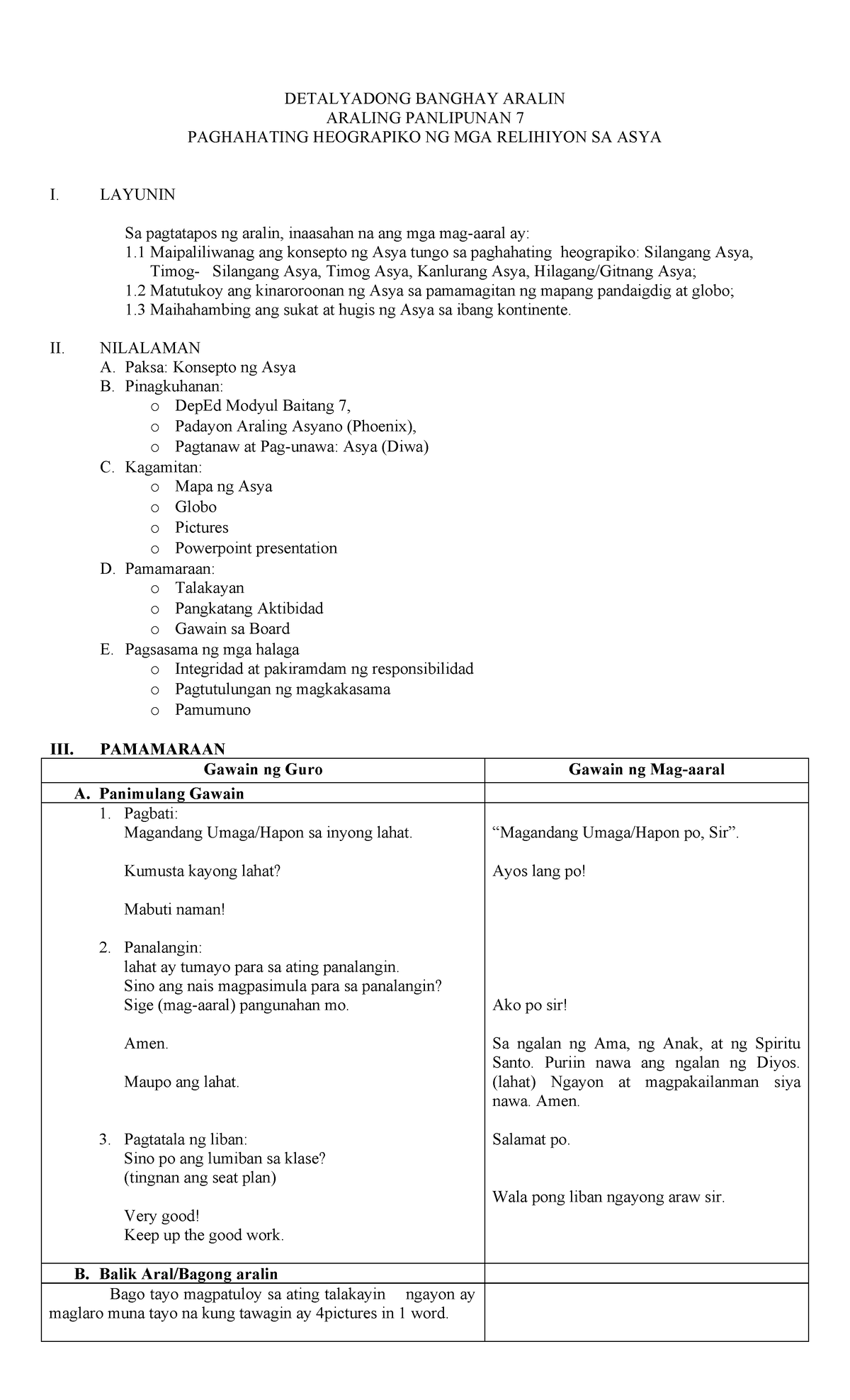 New DLP AP 7 - LESSONPLAN - DETALYADONG BANGHAY ARALIN ARALING ...