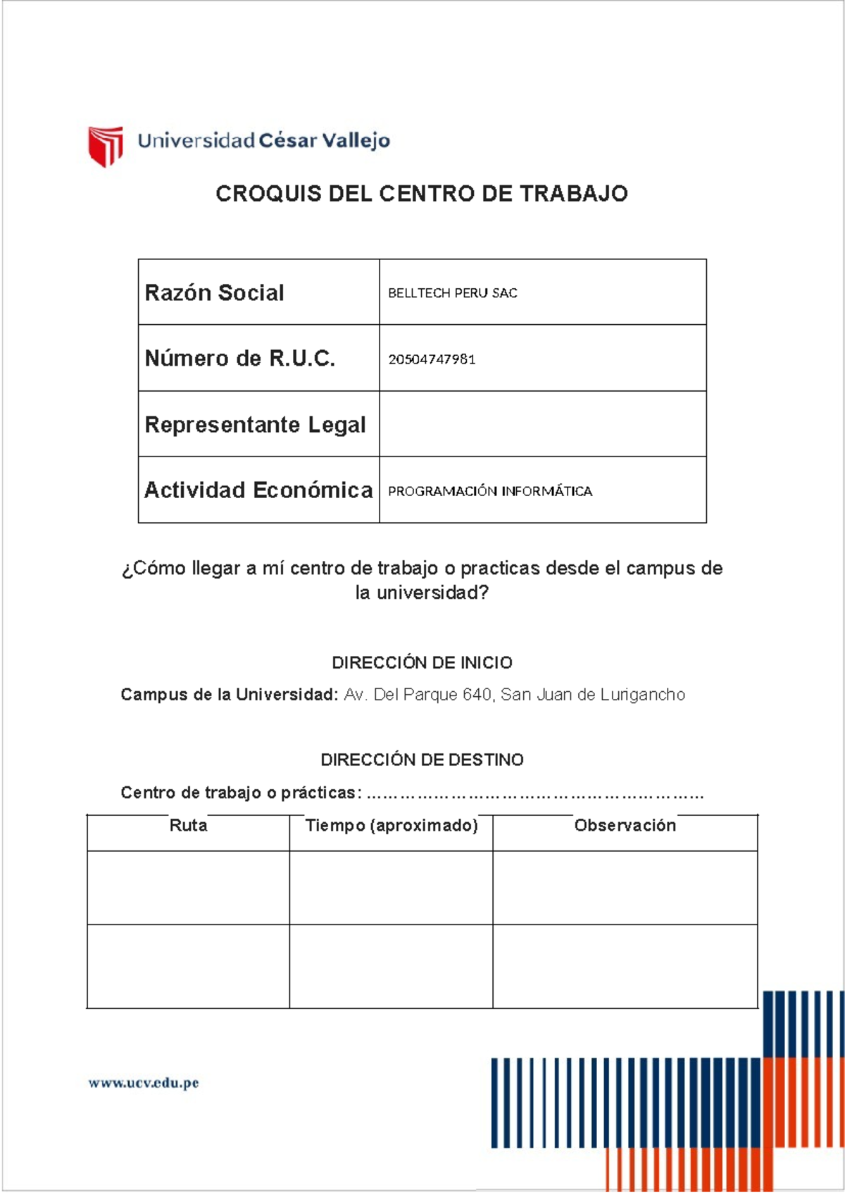 Modelo DE Croquis - Apuntes - CROQUIS DEL CENTRO DE TRABAJO Razón ...