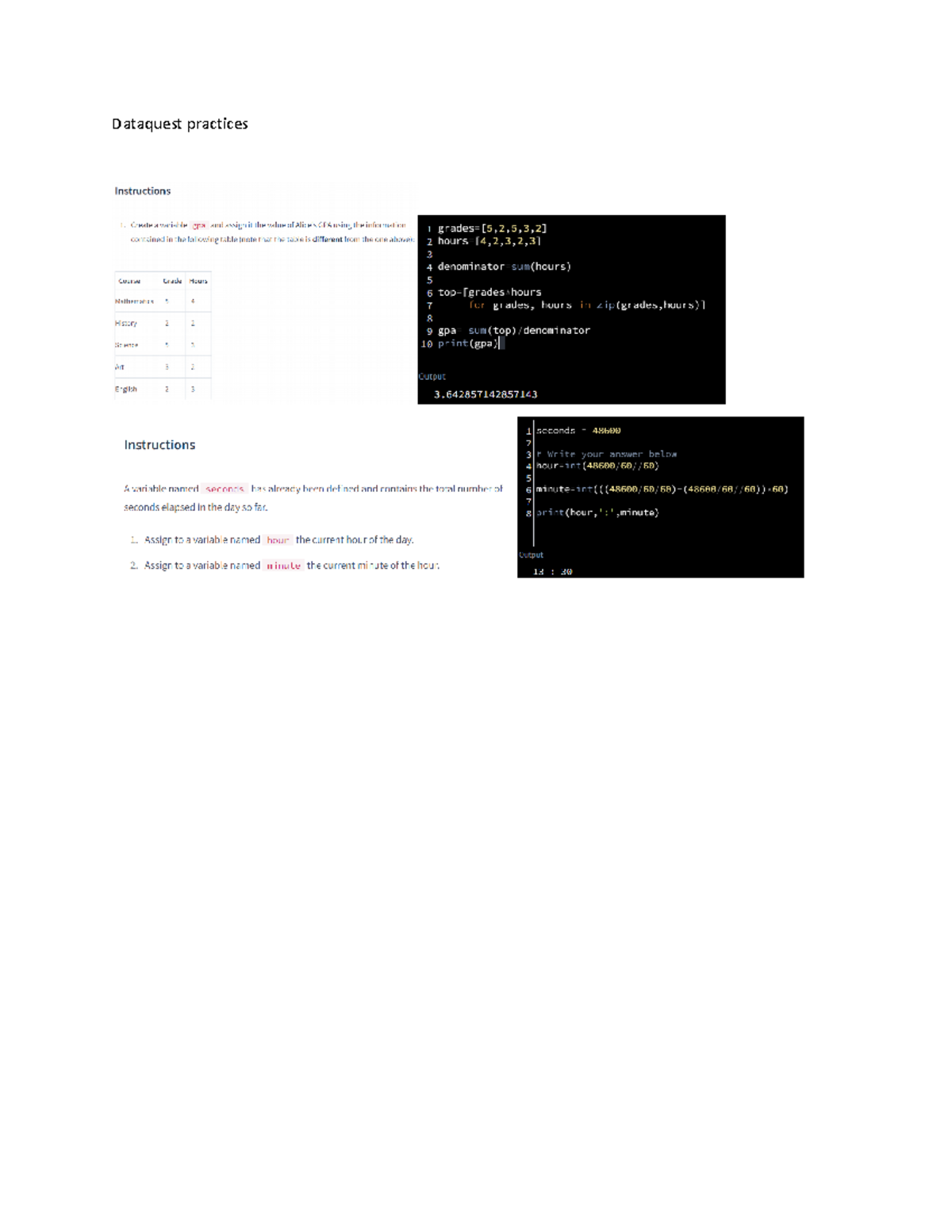 Dataquest practices - DAO2702 - Studocu