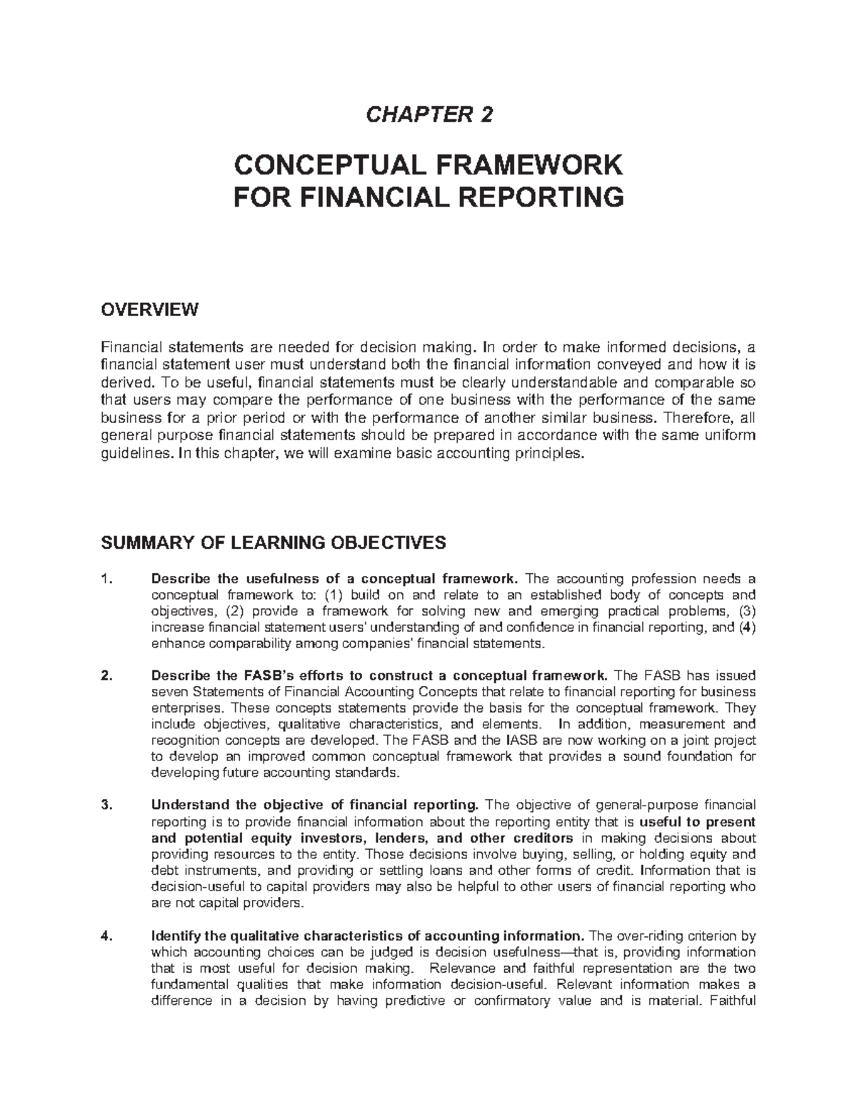 Problem Solving pg9 - CHAPTER 2 CONCEPTUAL FRAMEWORK FOR FINANCIAL REPORTING OVERVIEW Financial ...