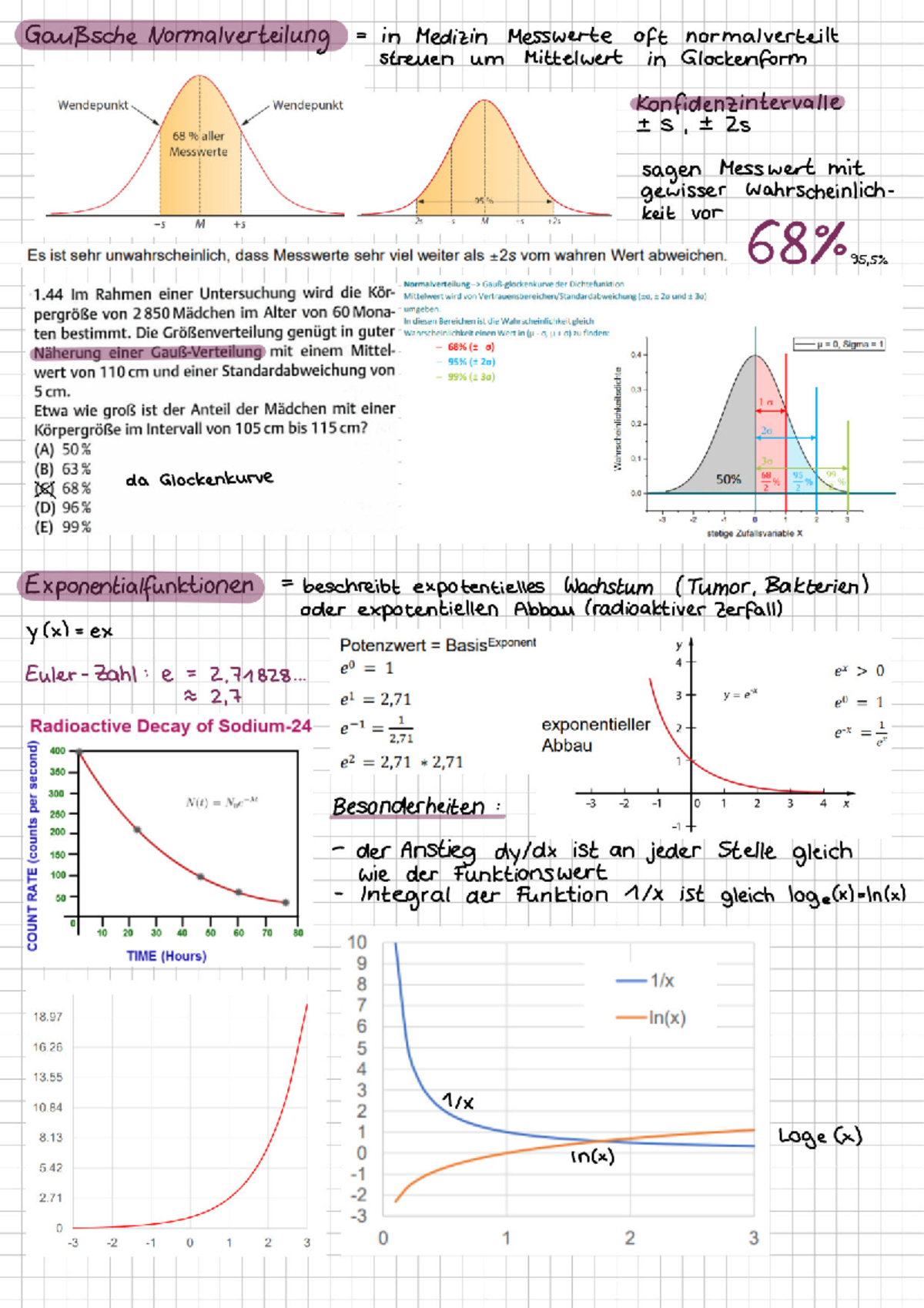 Gaussche Normalverteilung - Physik für Mediziner - Studocu