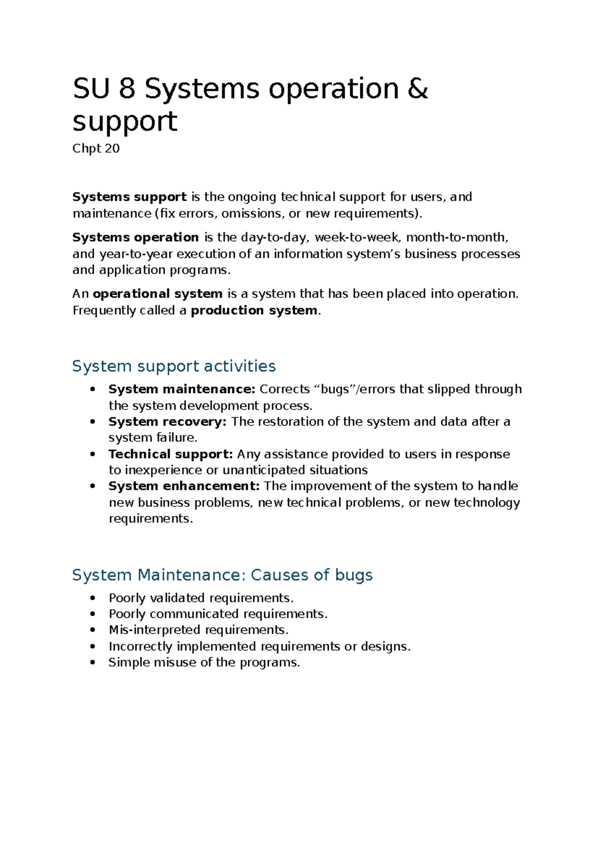 SU 8 Systems operation & Support - SU 8 Systems operation & support ...