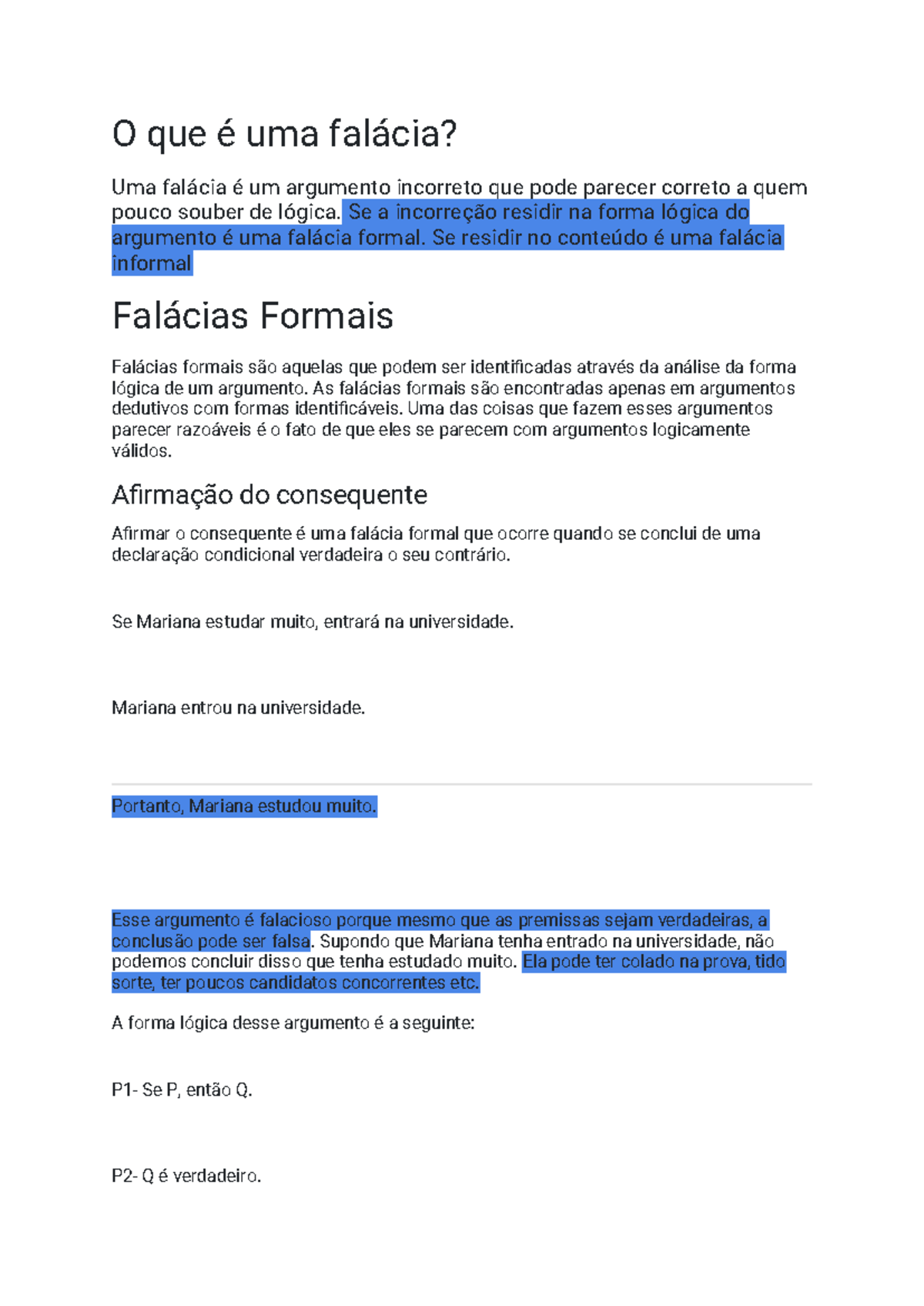 Falácias formai - O que é uma falácia? Uma falácia é um argumento ...