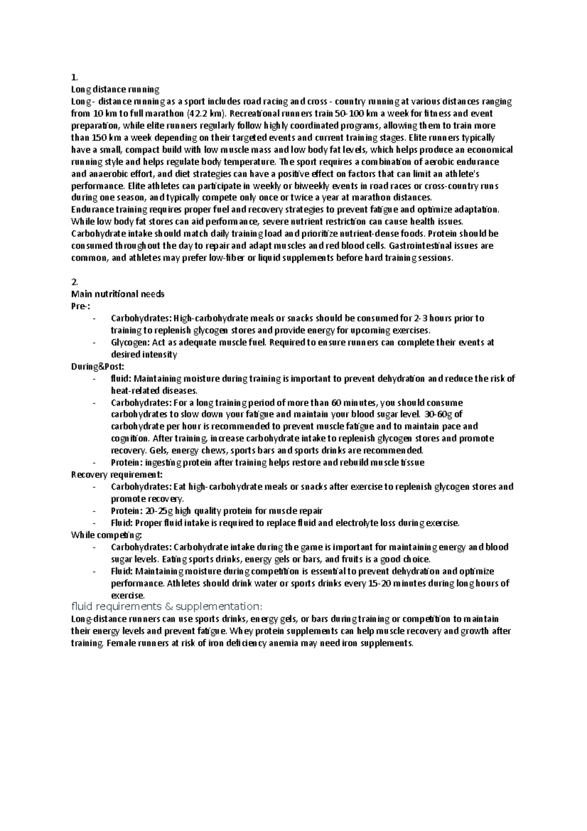 EDGU week7 module - edgu - 1. Long distance running Long - distance ...