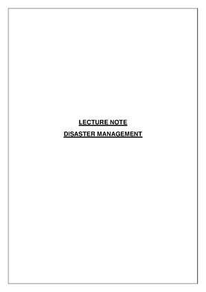 DM Full Lec Note Module-2 - Disaster Management - Studocu