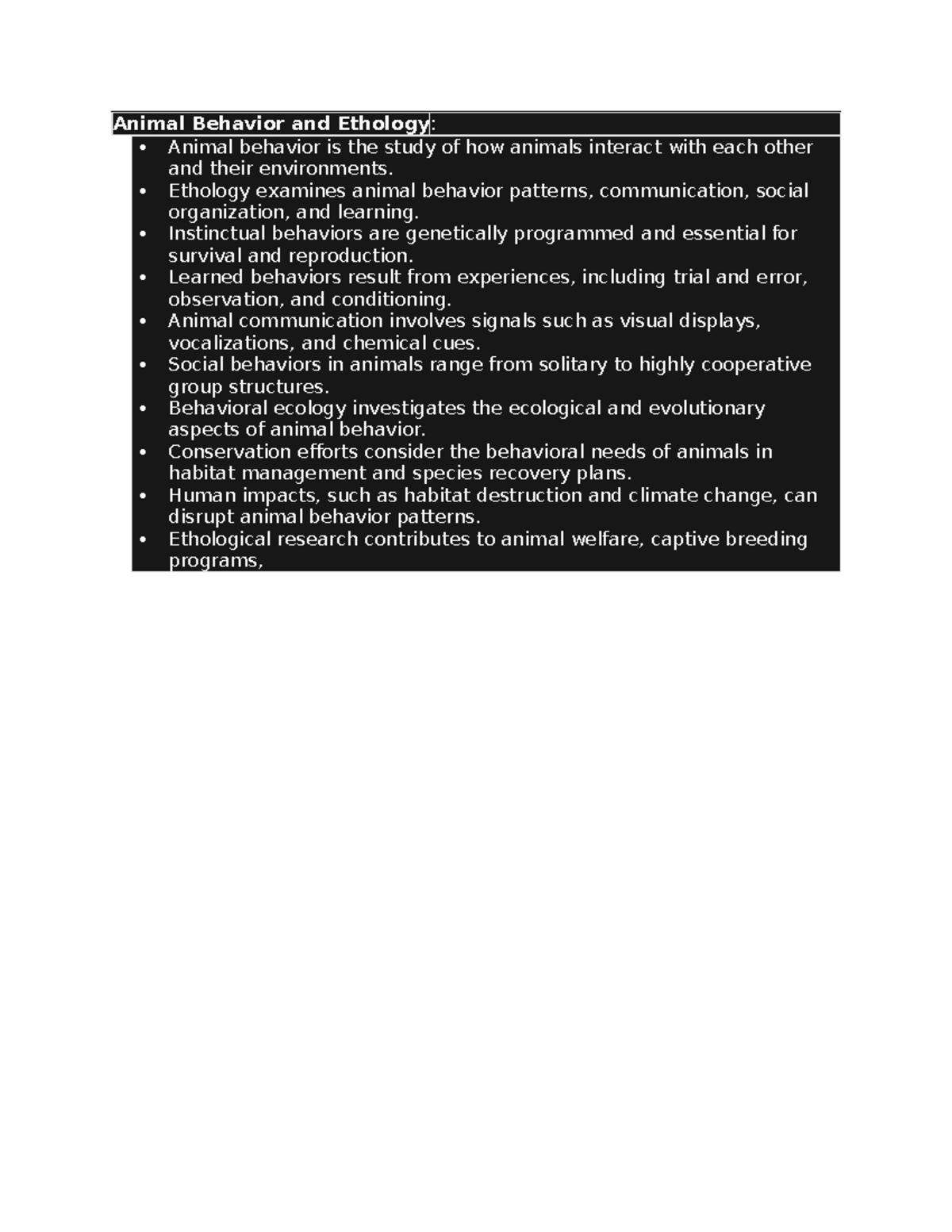 Animal Behavior and Ethology - Ethology examines animal behavior ...