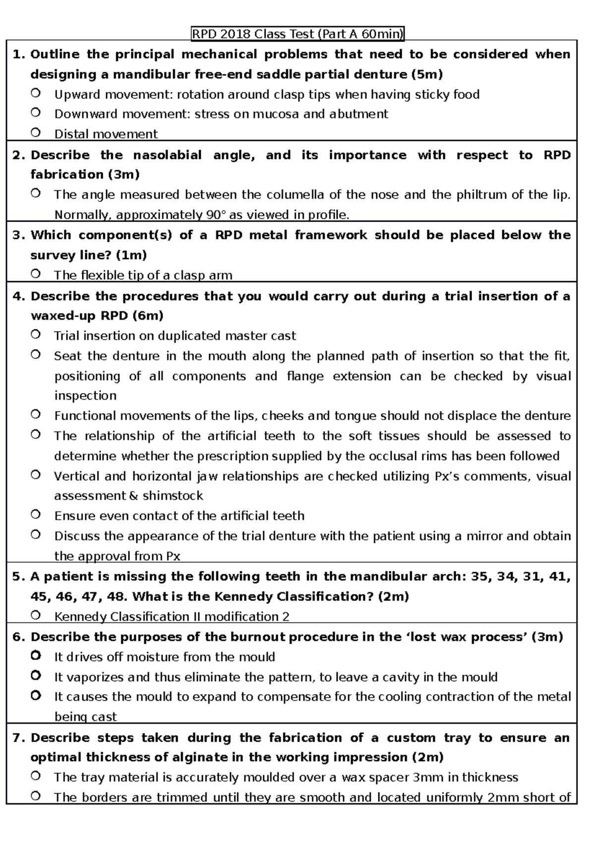 RPD 2018 Class Test - RPD 2018 Class Test (Part A 60min) 1. Outline the ...