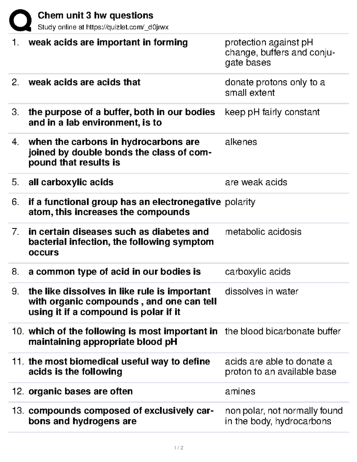 Chem unit 3 homework - Chem unit 3 hw questions Study online at quizlet ...