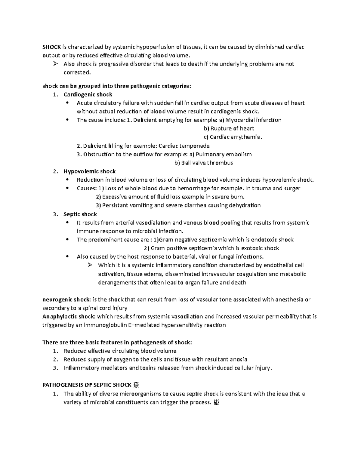human Pathhology lecture 4. - SHOCK is characterized by systemic ...