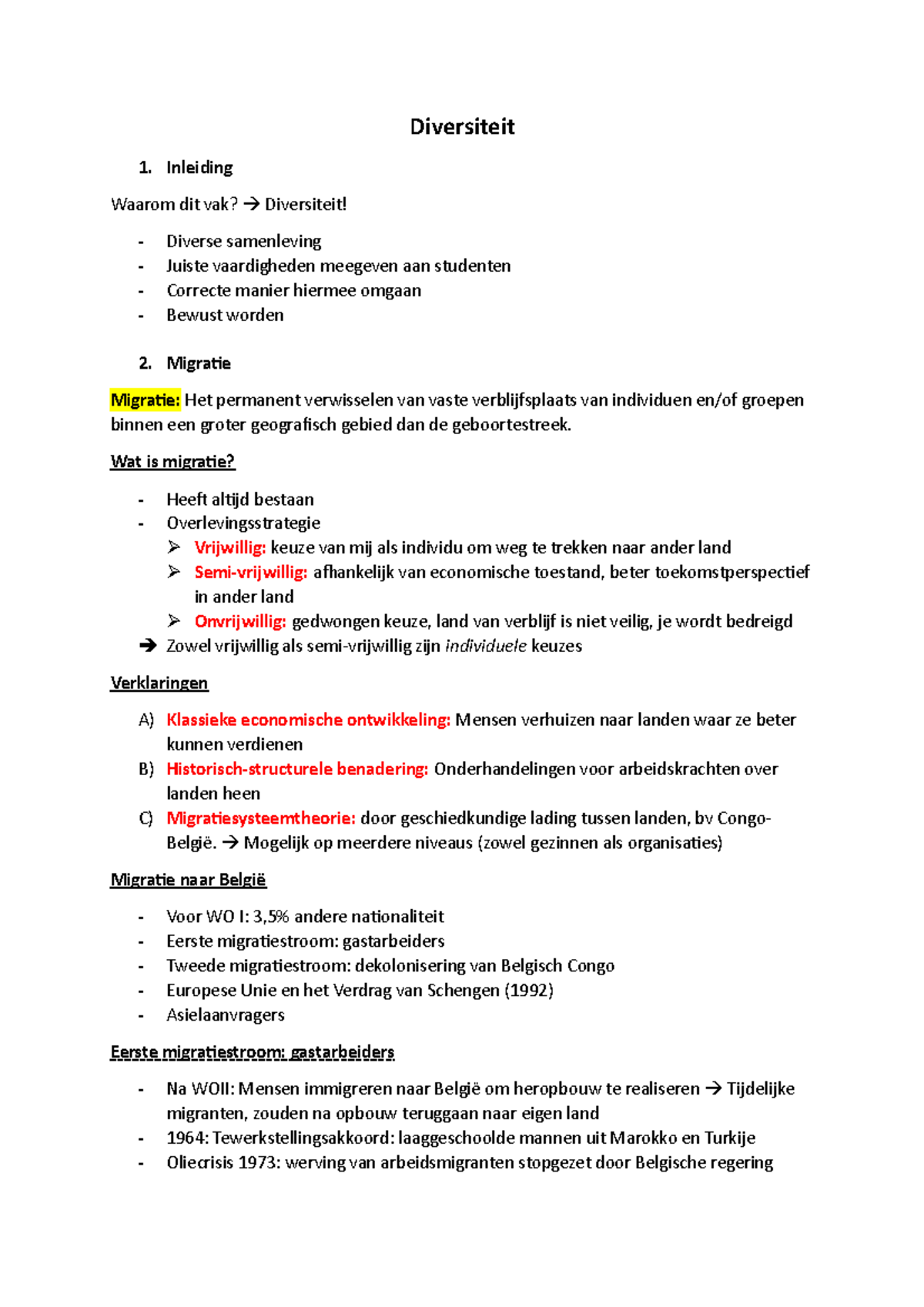 Volledige samenvatting Diversiteit - Diversiteit 1. Inleiding Waarom dit vak? Diversiteit ...