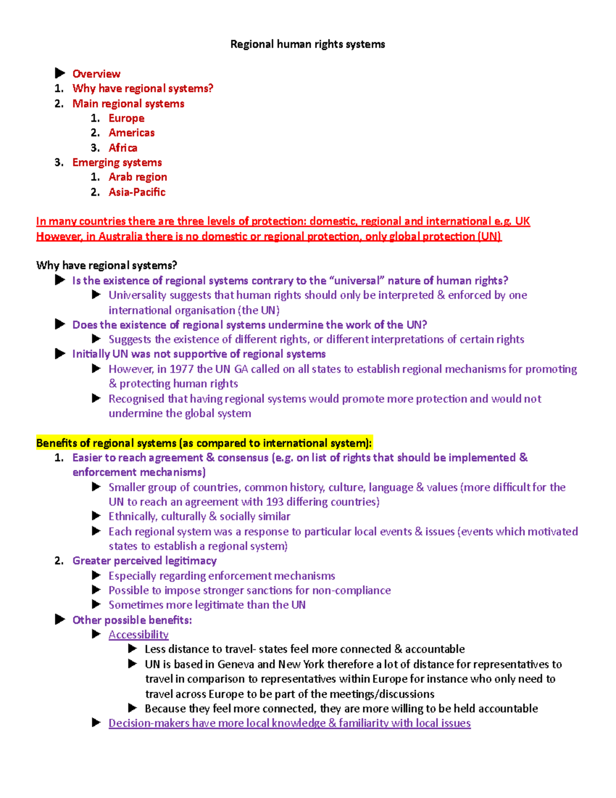 Lesson 7 (Online) - Regional Rights - Regional human rights systems u ...