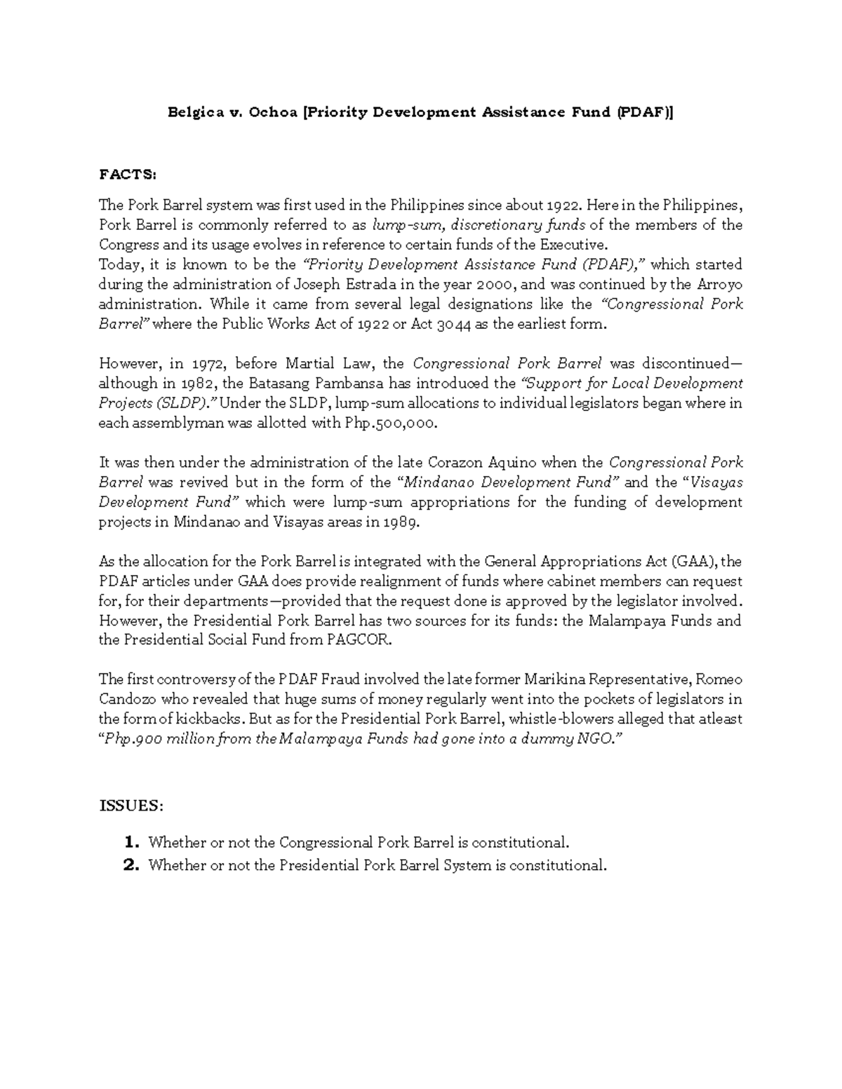 G.R. No. 208566 Case Digest 4 - Introduction to Philippine Politics and ...