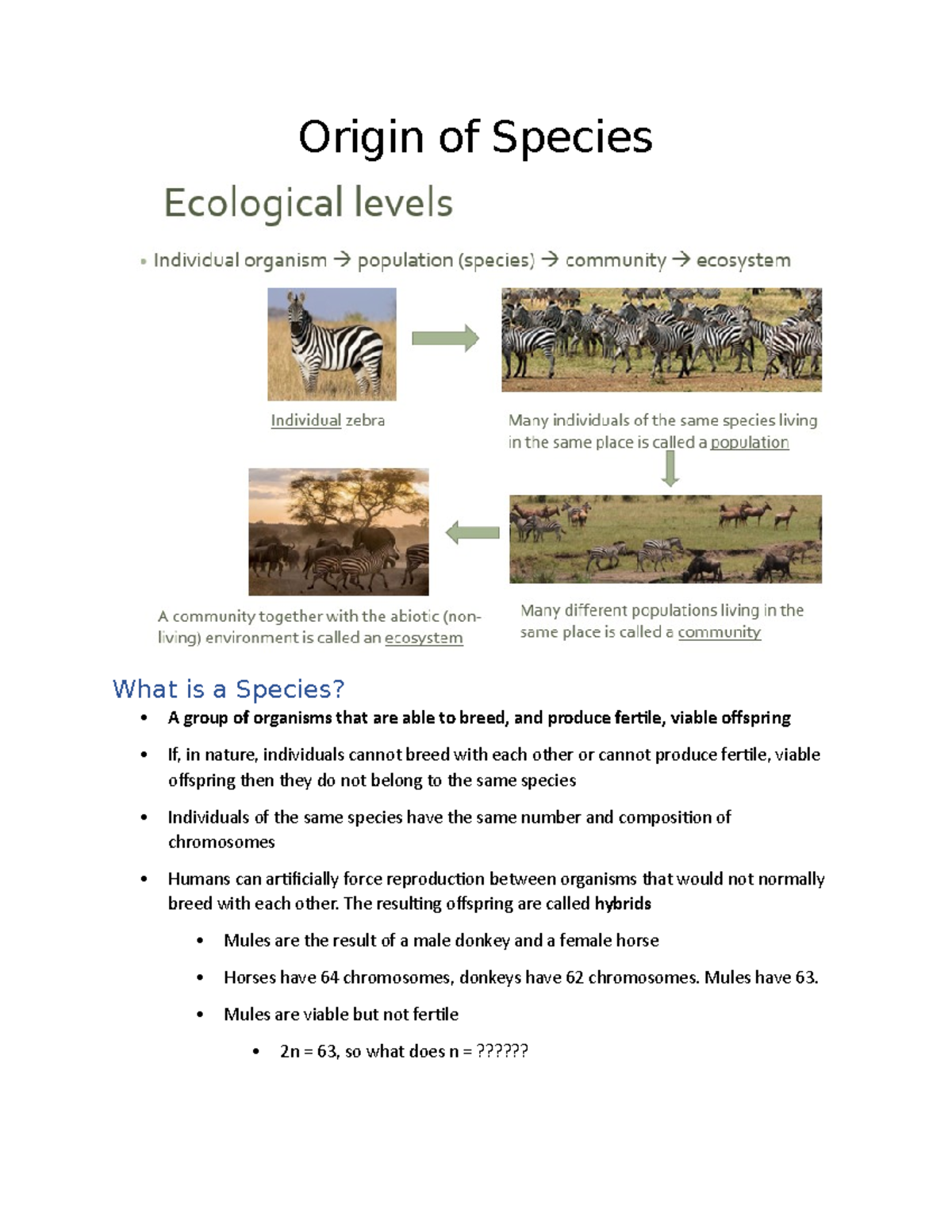Origin of Species - Describe how scientists developed the present-day ...