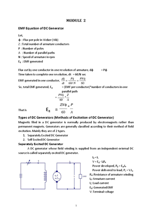 Dc MOD 5 - Dc machines and transformer module 5 notes - DC Machines and ...