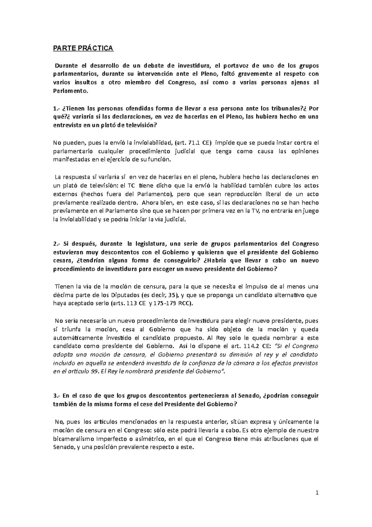 Parte Práctica - Supuestos prácticos para preparar PEC y PS - PARTE ...