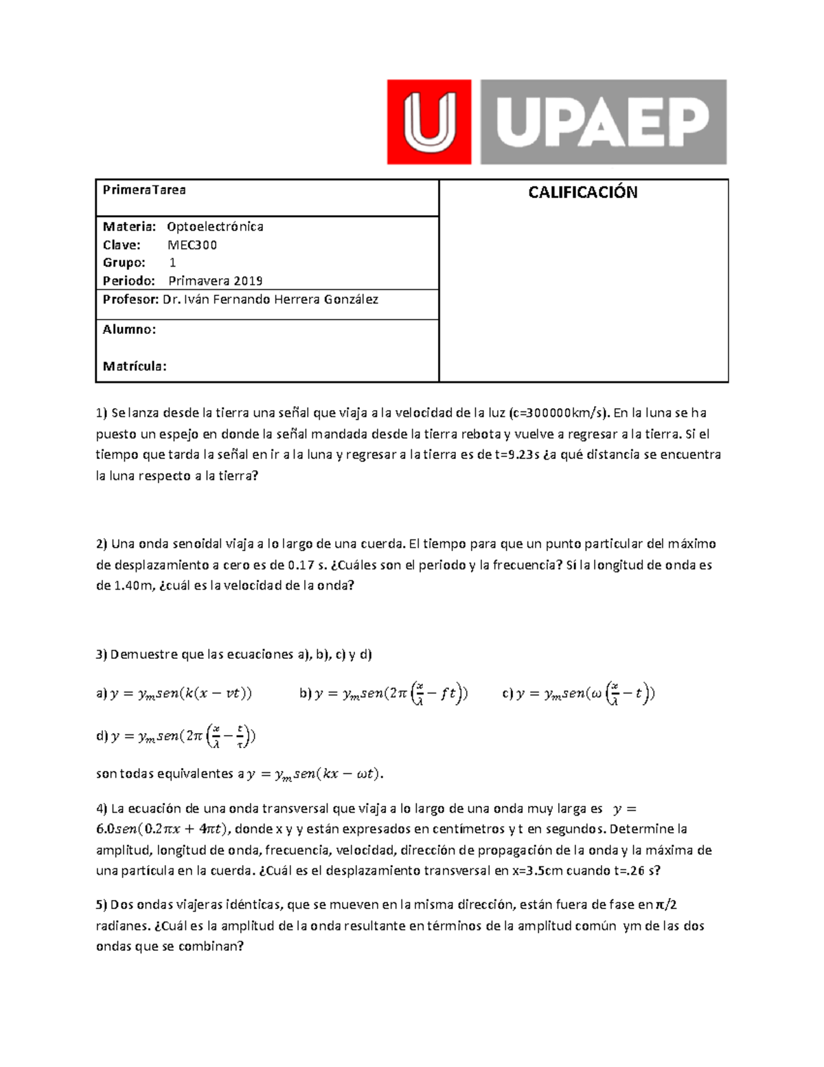 Tarea 1 de optoelectrónica -2019 - Warning: TT: undefined function: 32 Warning: TT: undefined ...