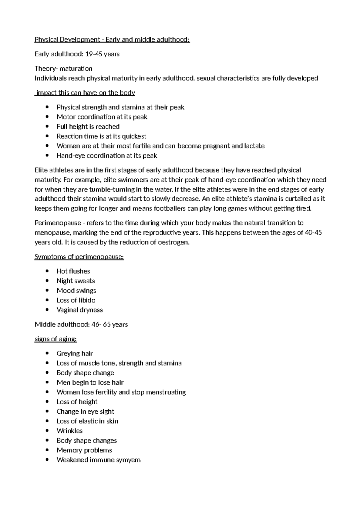 Physical Development - Early and middle adulthood - sexual ...