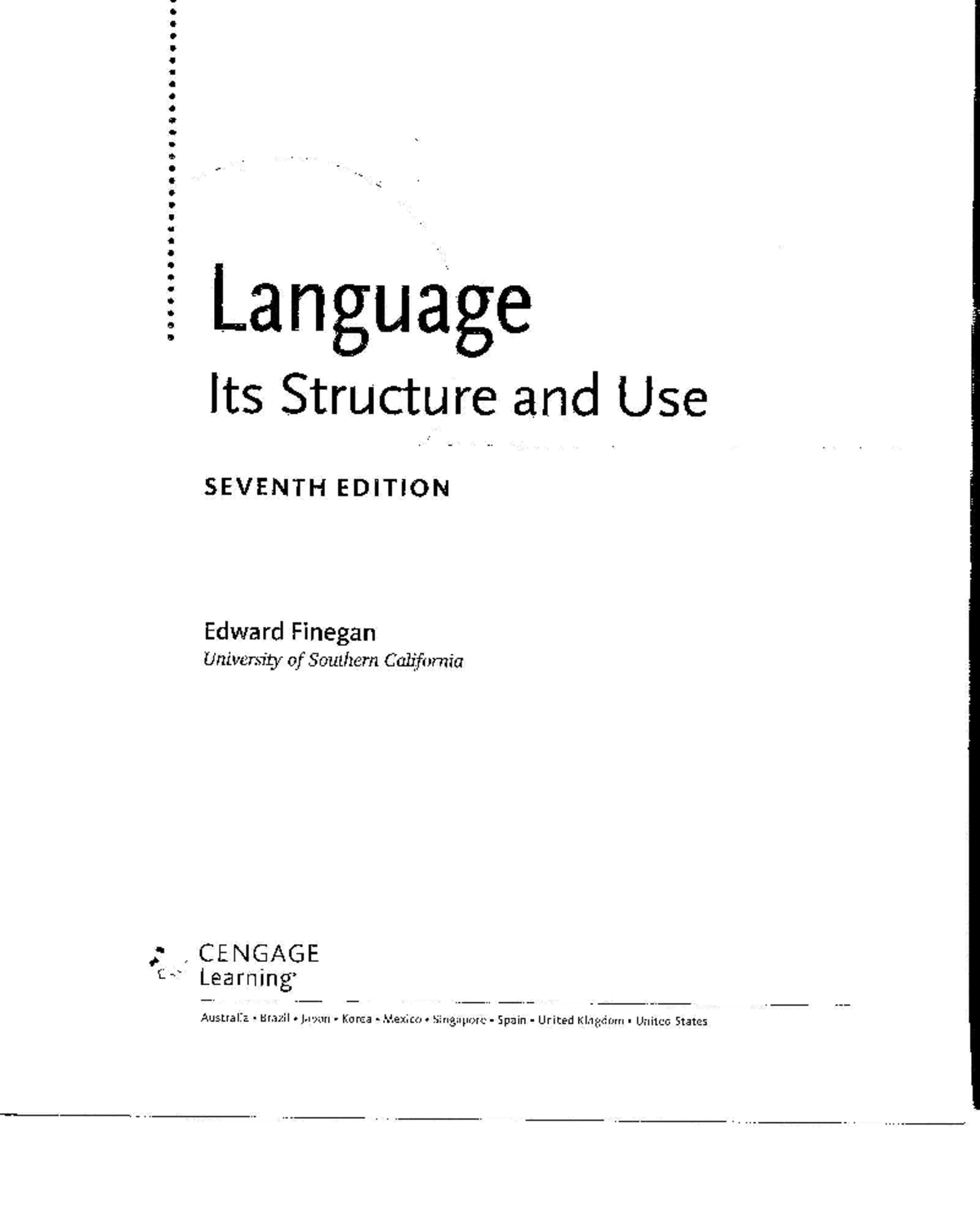 Finegan Language Its Structure And Use Historical Linguistics