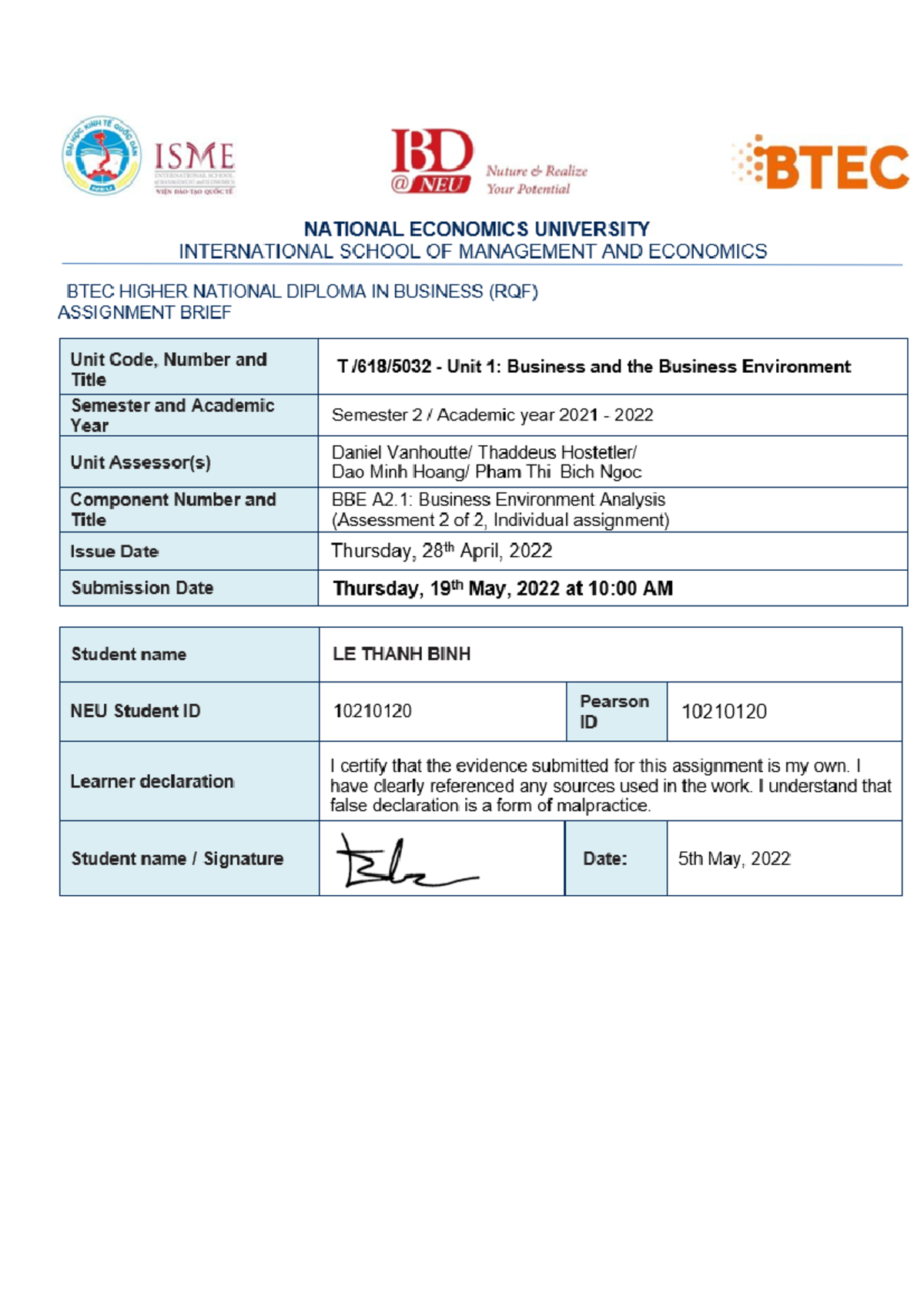 10210120 BBE A2 - Business and Business Environment A2.2 - firms and 71 ...