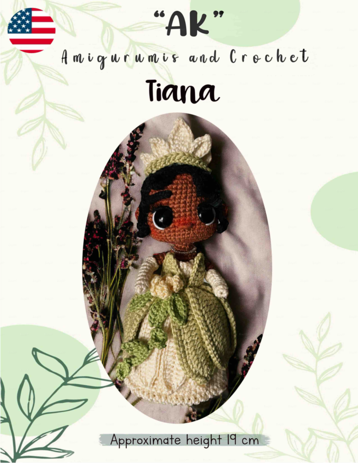 Tiana ENG - Hola - A migurumis and Crochet Tiana Approximate height 19 ...