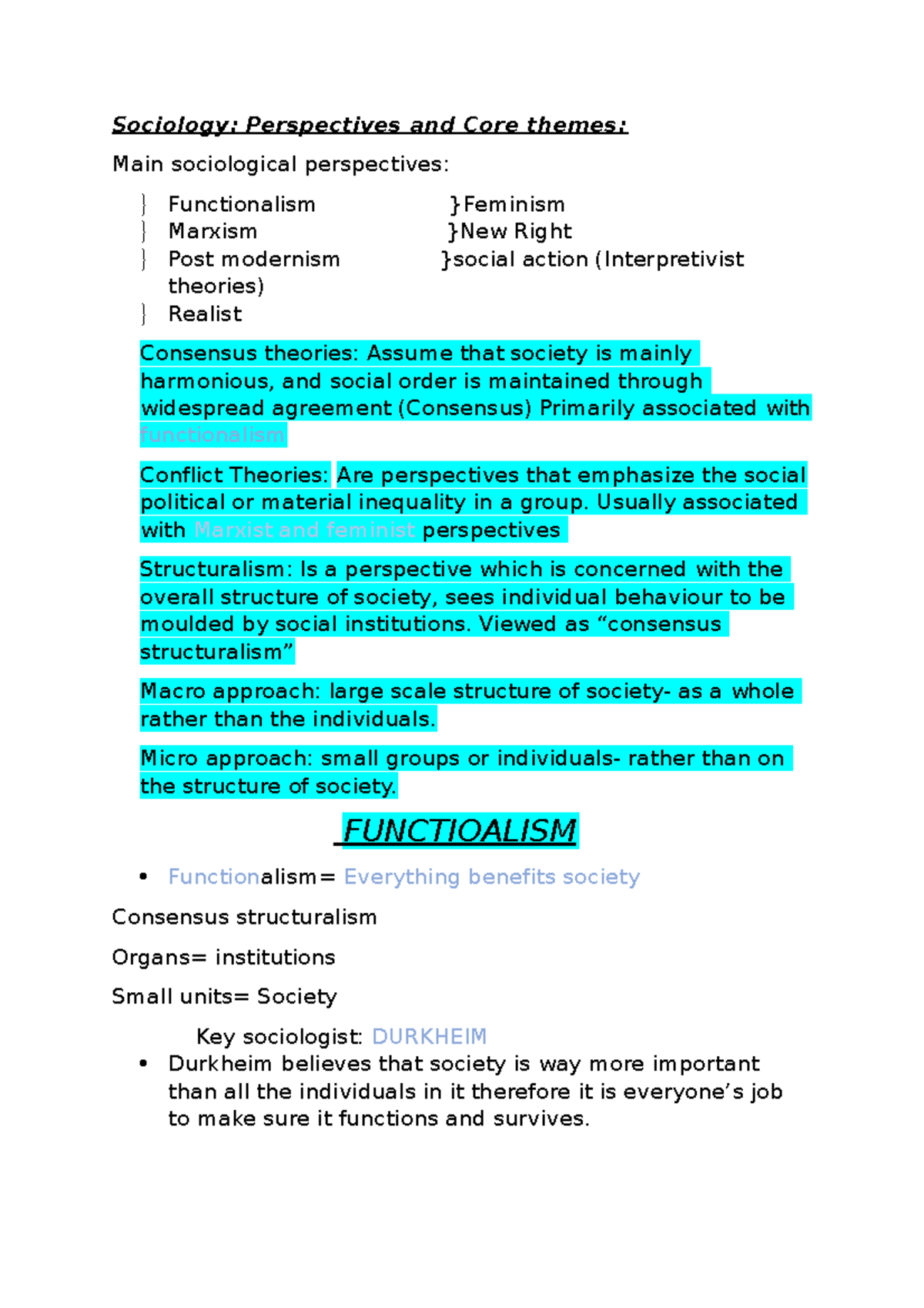 Sociology core themes - ... - Sociology: Perspectives and Core themes ...