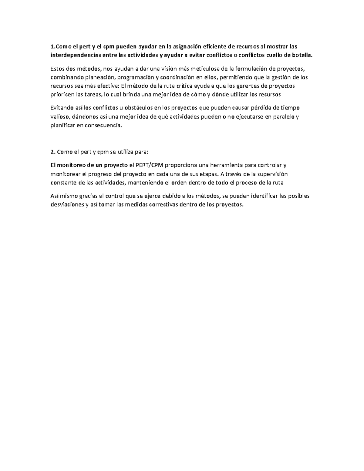 Expo m - kkkk - 1 el pert y el cpm pueden ayudar en la asignación eficiente de recursos al ...