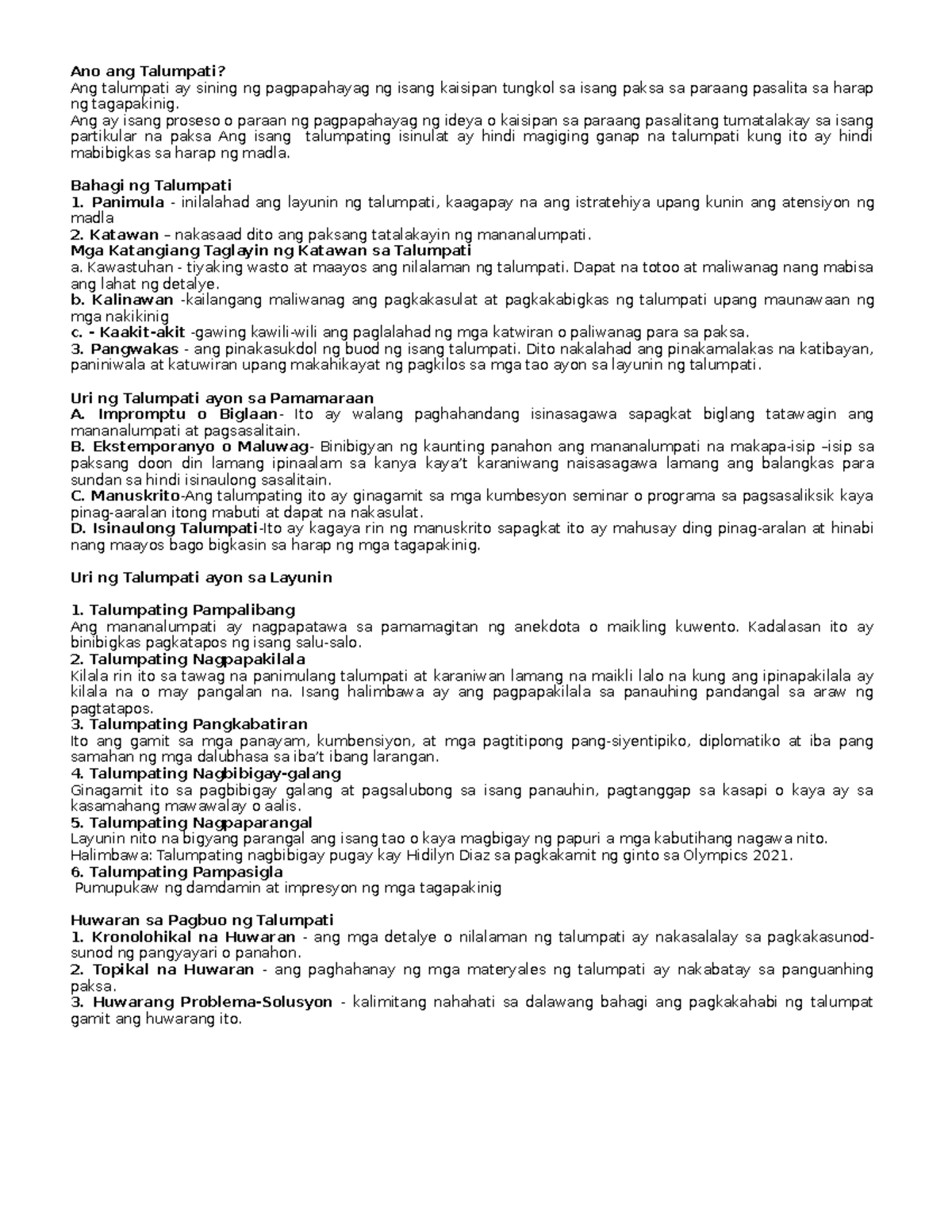 Ano ang Talumpati - Ano ang Talumpati? Ang talumpati ay sining ng ...