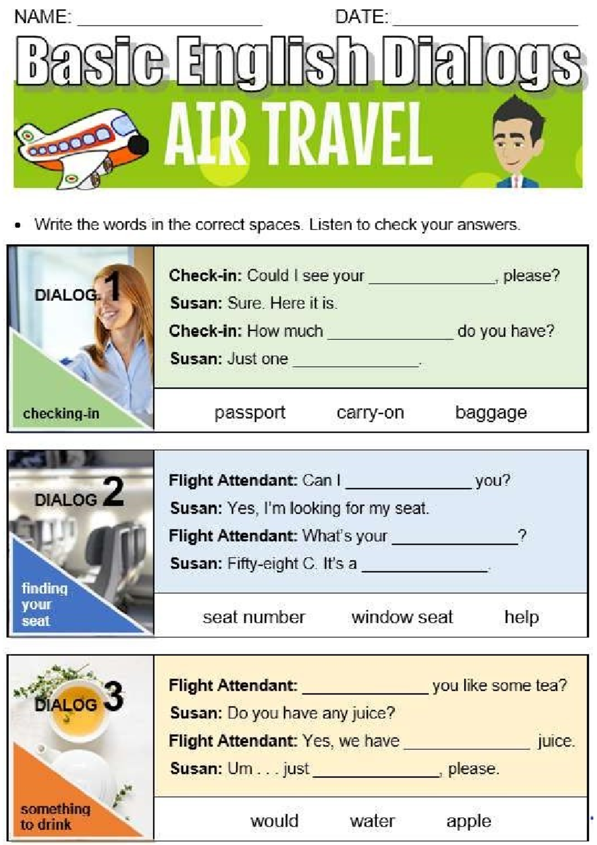 Basic English Dialogs-Worksheet - Inglés II - Studocu