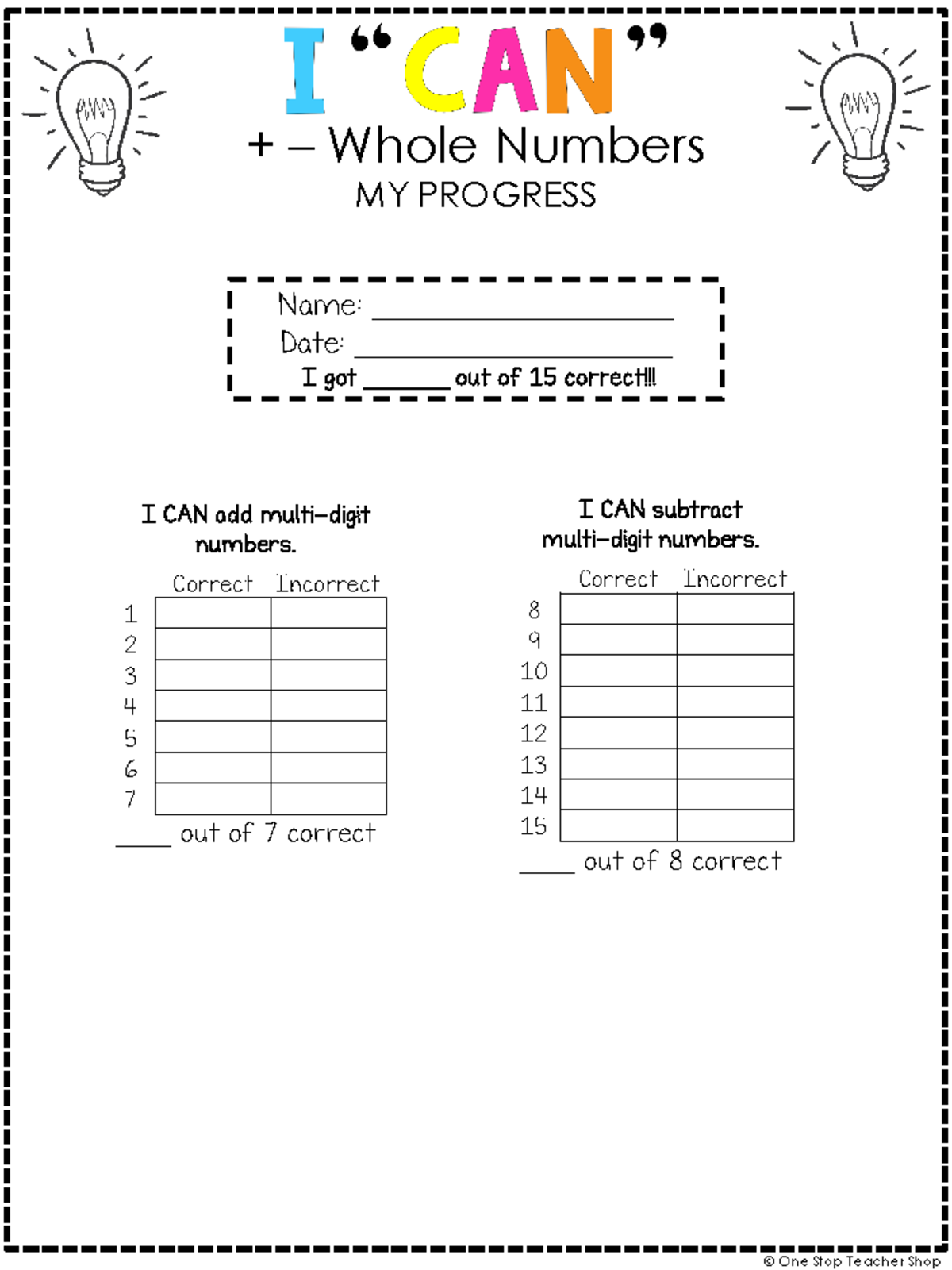 Student Pages - 4th Grade Add Sub Whole Numbers - + – Whole Numbers MY ...