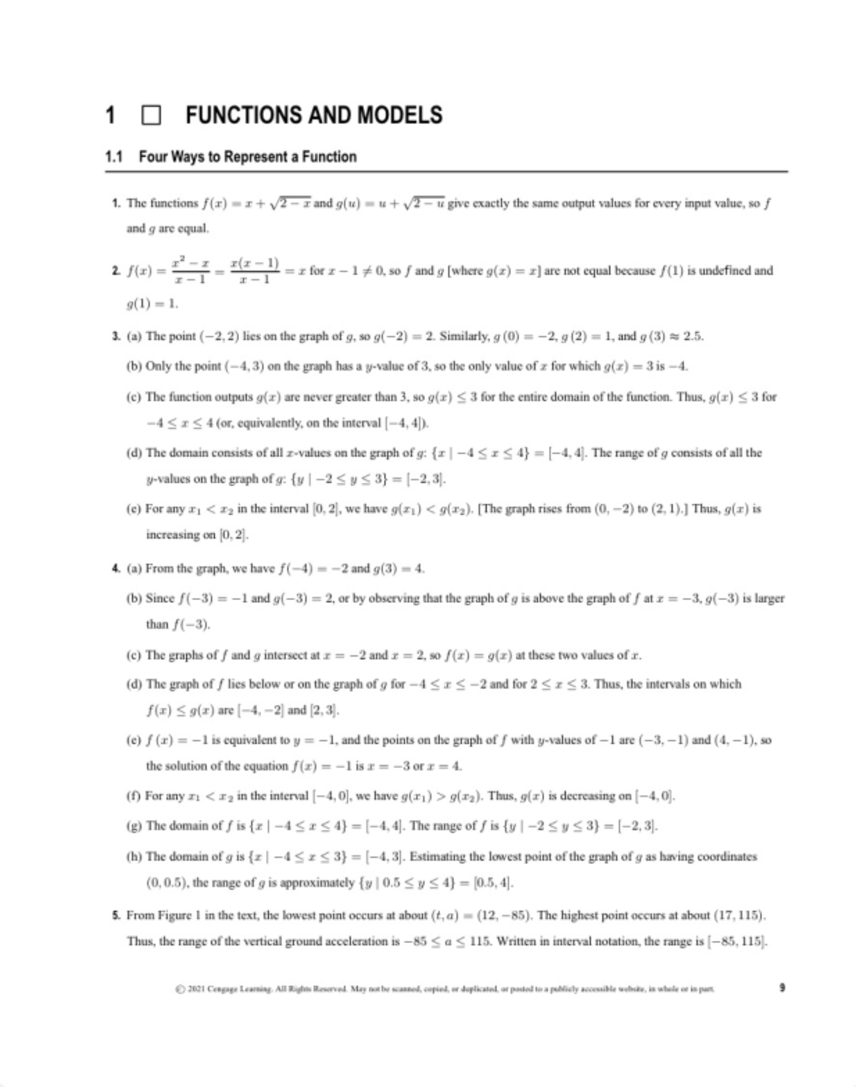 Calaus solution ch1 - 1 FUNCTIONS AND MODELS 1 Four Ways to Represent a ...