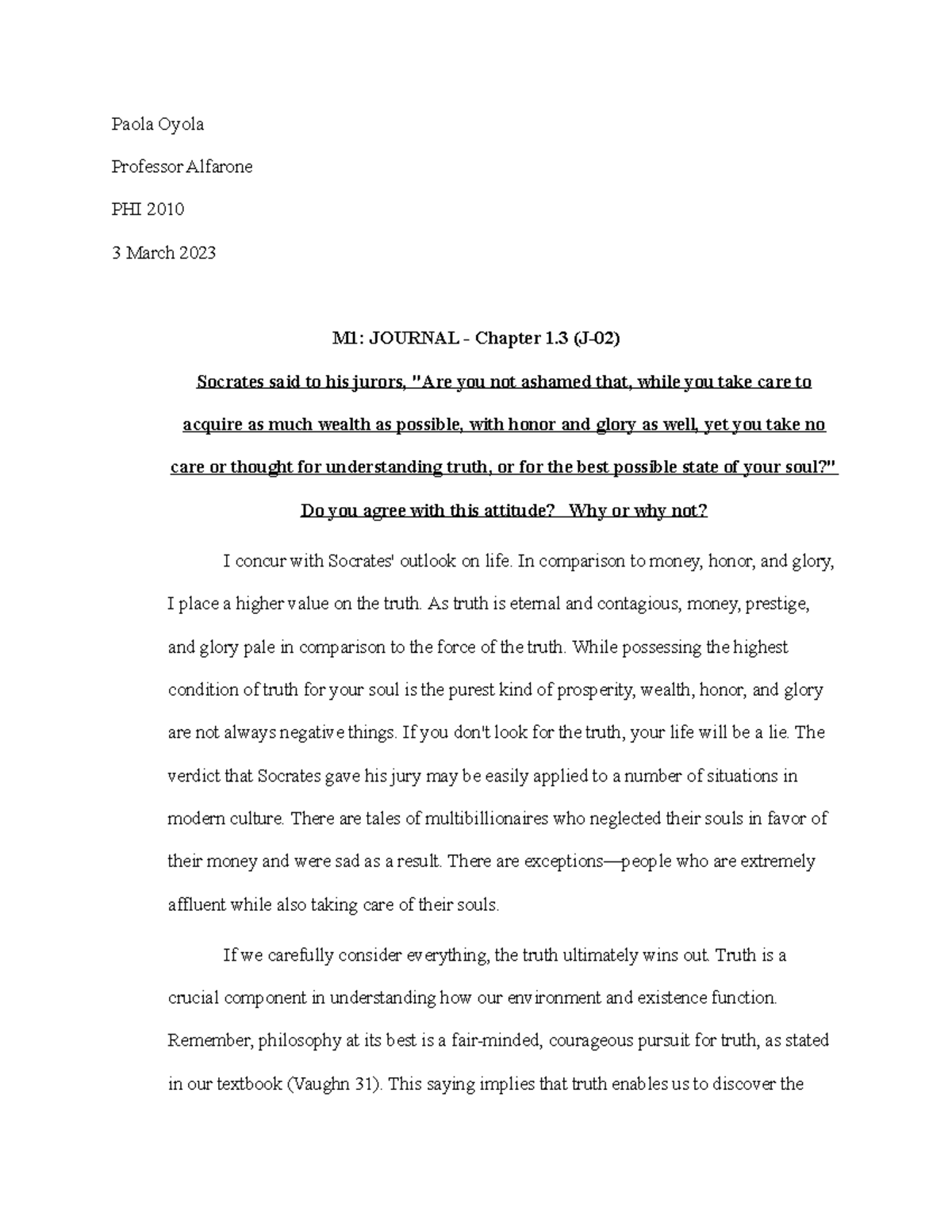M1 Journal - Chapter 1.3 (J-02) - Paola Oyola Professor Alfarone PHI ...