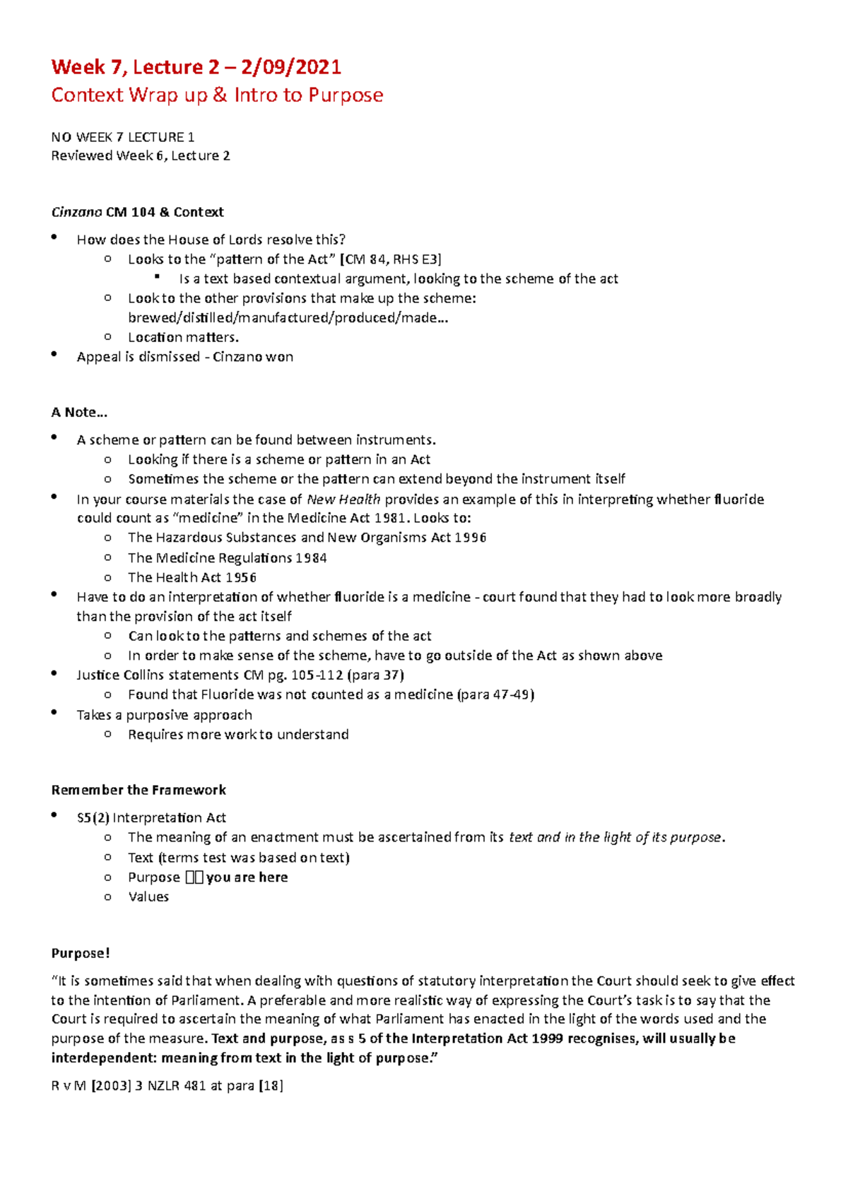 LAWS123 Week 7 Lecture 2 on Context Wrap Up and Intro to Purpose - Week 7, Lecture 2 – 2/09 ...