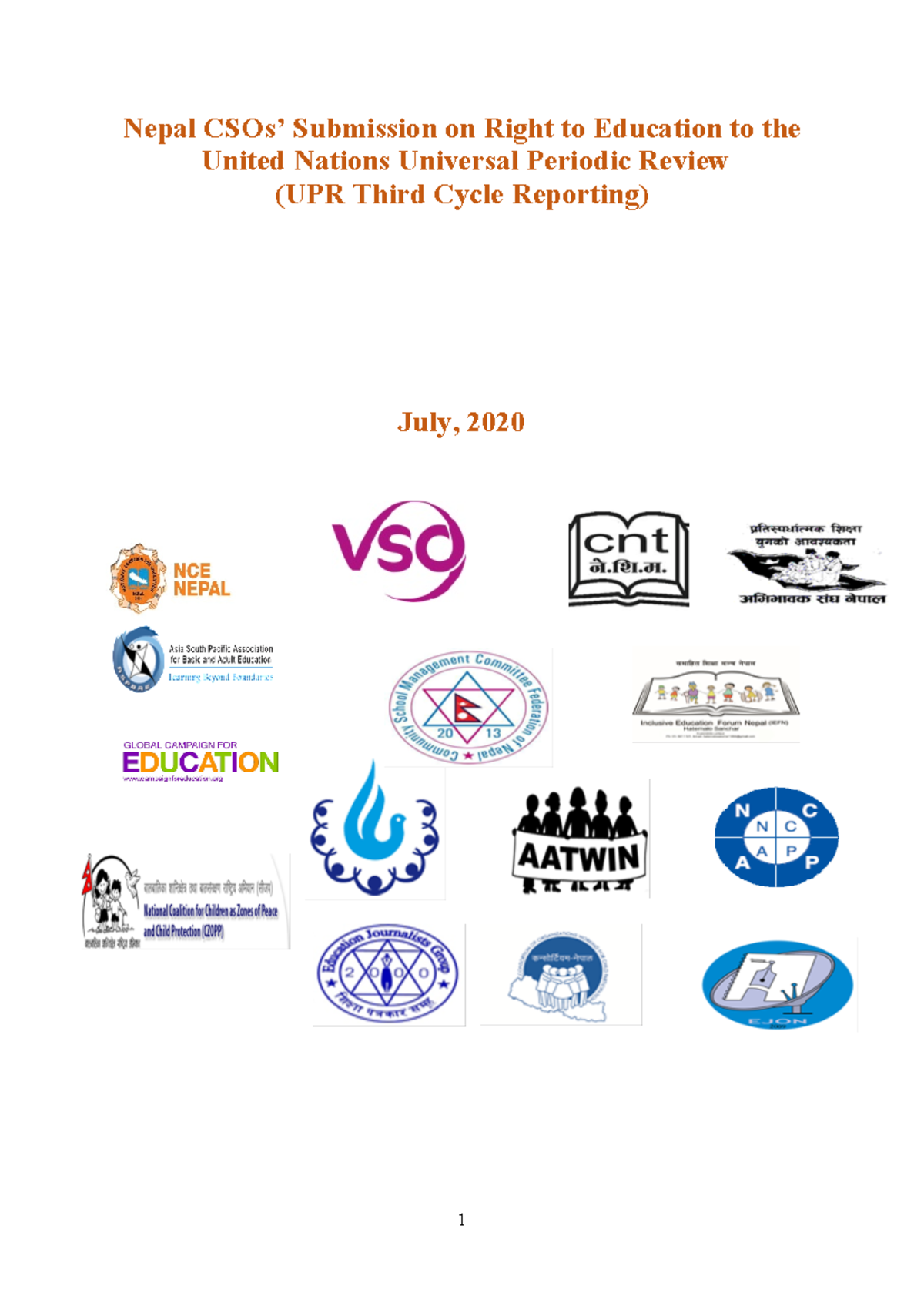 Right to education in nepal - Nepal CSOs’ Submission on Right to Education to the United Nations ...