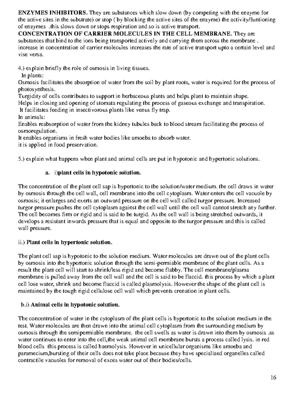 S2-biology-notes-2020 p2 - ENZYMES INHIBITORS. They are substances ...