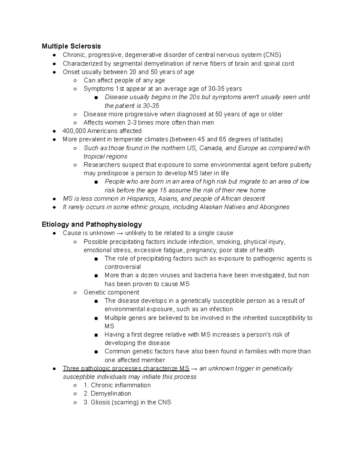 Multiple Sclerosis - Dr. Shannon Dusack, BSN, RN, CNP - Critical Care ...