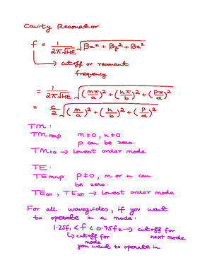 Waveguides Formulas - Jarralel Plate Waveguide I E Saz Sin 32 cos a ...